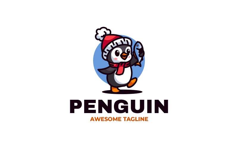 Logotipo simples do mascote do pinguim 85 - TemplateMonster
