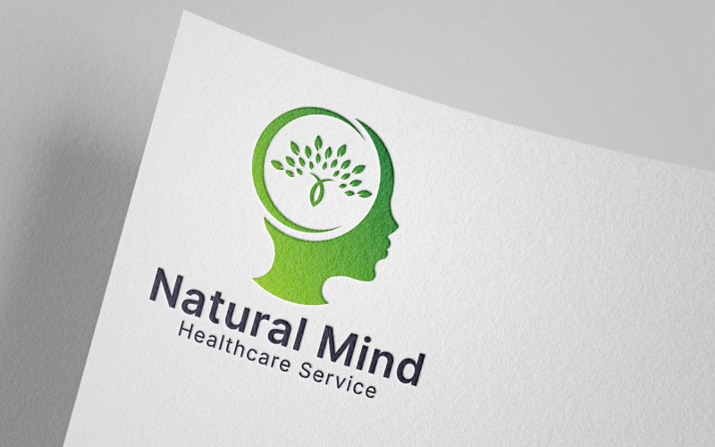 Mental health logo icon vector symbol design with nature and mind concept.