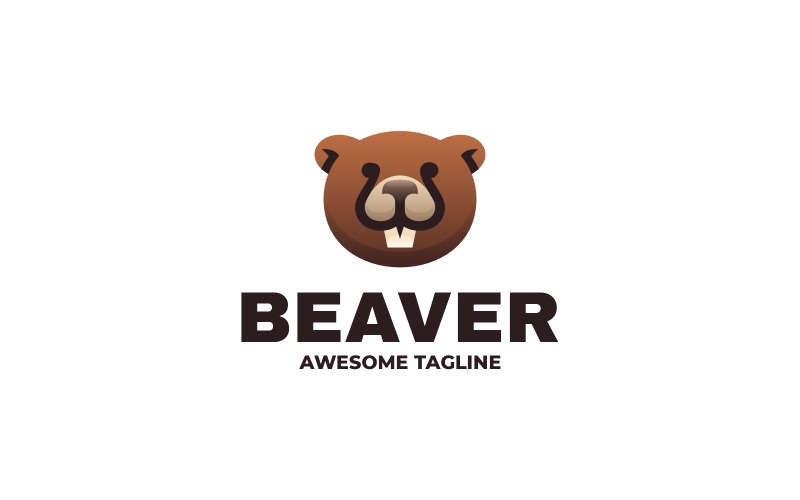 Beaver Simple Mascot Logo 25 #468871 - TemplateMonster