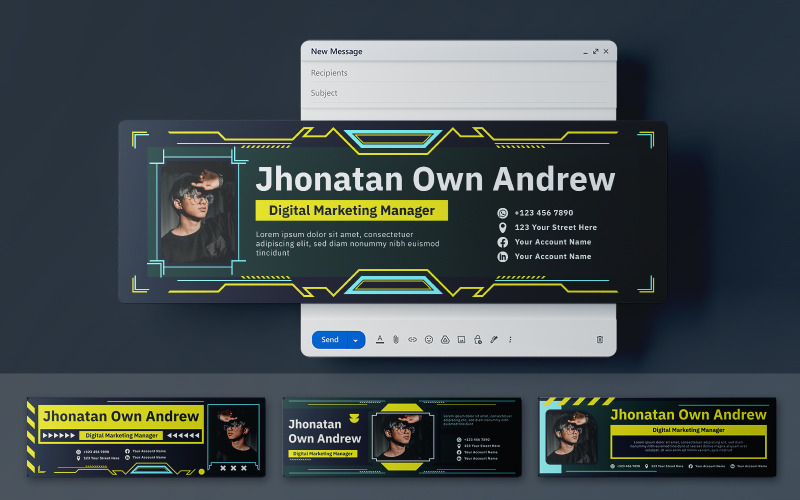 Modern Futuristic Email Signature 12 - TemplateMonster