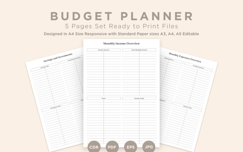 Budget Planning Pages Set V-01 #469117 - TemplateMonster