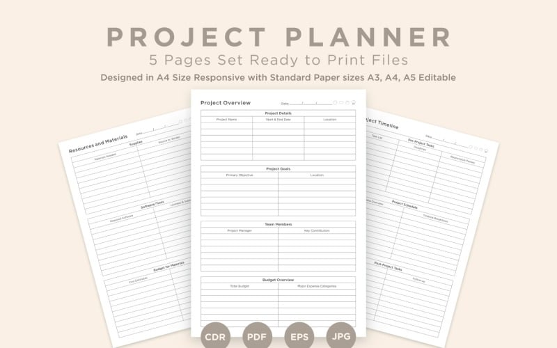 Project Planning Pages Set V-01 #469379 - TemplateMonster