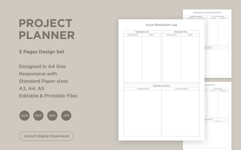 Project Planning Pages Set V-13 #469391 - TemplateMonster