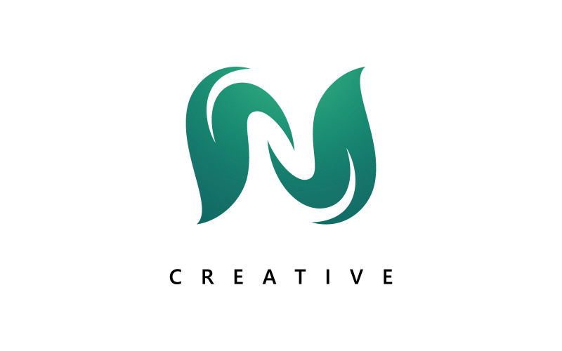 N Logo Design and template. Creative N leaf icon initials based Letters in vector.6