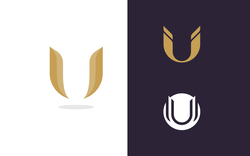 U Logo Design and template. Creative U icon initials based Letters in ...