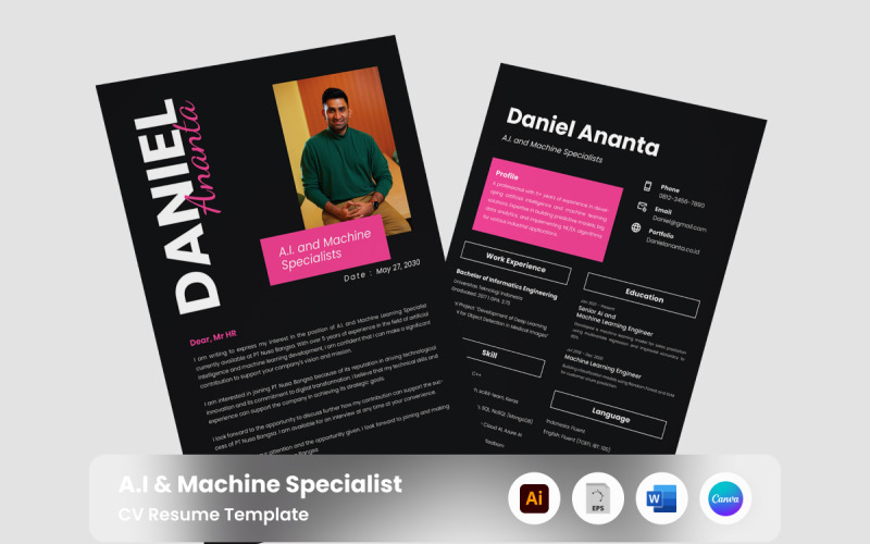 CV Resume for Machine Learning Specialists - TemplateMonster