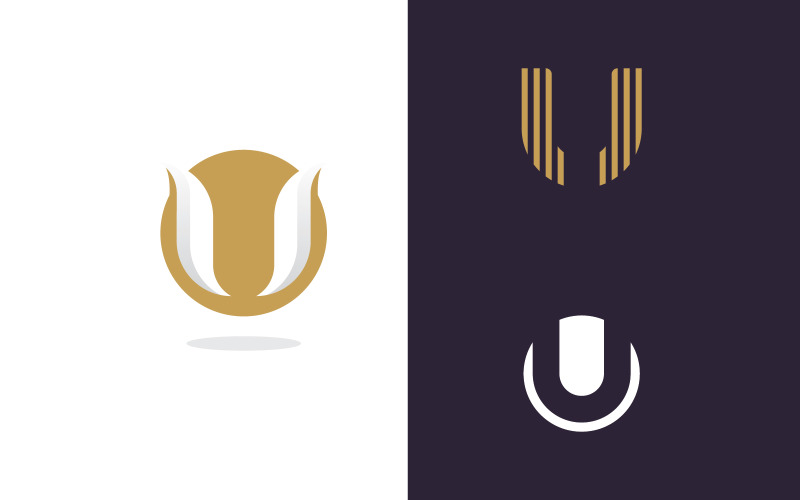 U Logo Design and template. Creative U icon initials based Letters in ...