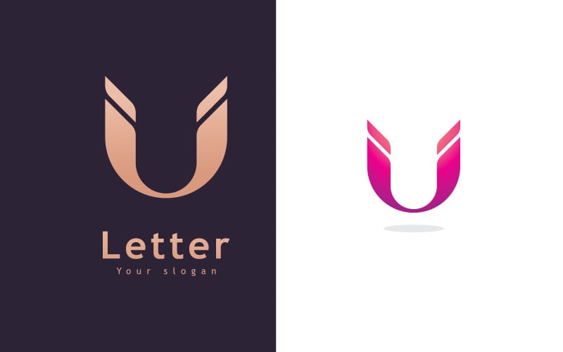 U Logo Design and template. Creative U icon initials based Letters in ...