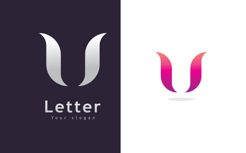 U Logo Design and template. Creative U icon initials based Letters in ...
