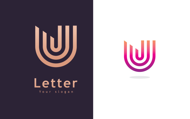U Logo Design and template. Creative U icon initials based Letters in ...