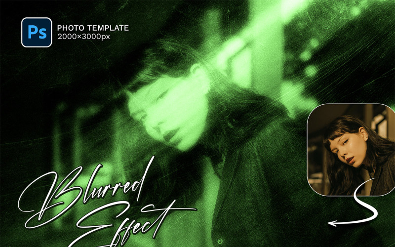 Blurred Photoshop Template - Portrait Blur Photo Effect