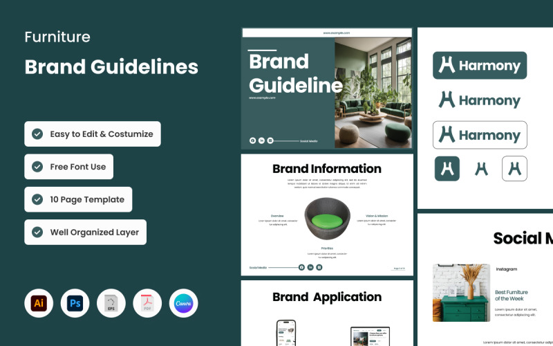 Harmony Brand Guideline Design #469867 - TemplateMonster