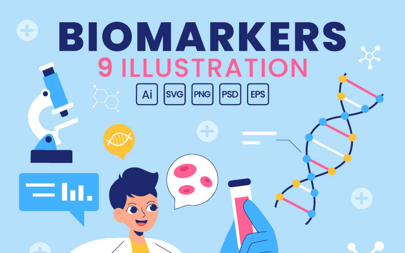 9 Biomarkers Research Illustration #469917 - TemplateMonster
