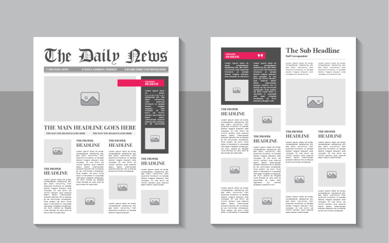 The daily news layout design, Print ready vintage newspaper design