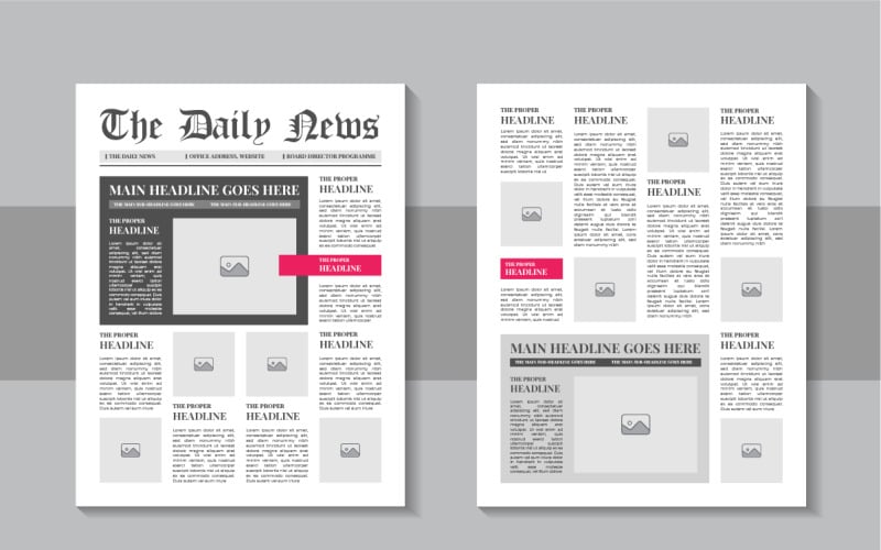 The daily news layout design, Print ready vintage newspaper template design