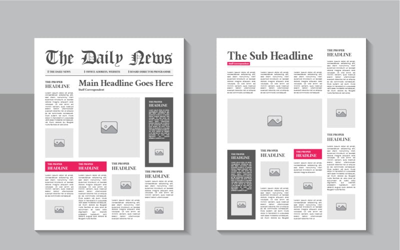 The daily news layout design, Print ready vintage newspaper template