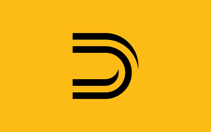 D Logo Design and template. Creative D icon initials based Letters 0