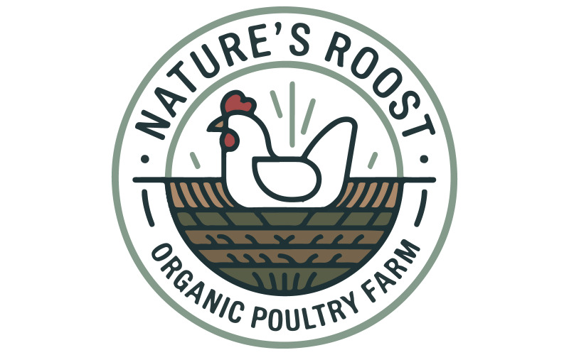 Logo design for an organic poultry farm - TemplateMonster