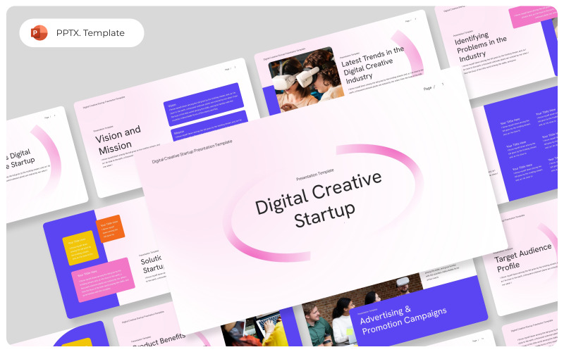 Plantilla de presentación de PowerPoint sobre startups digitales