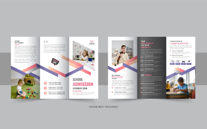 Kids School Admission Trifold Brochure, School academy trifold or ...