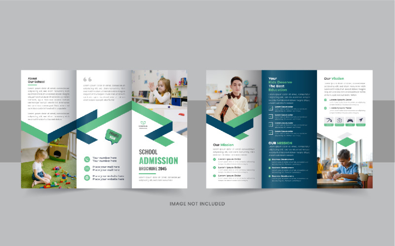 Kids School Admission Trifold Brochure, School academy trifold template ...