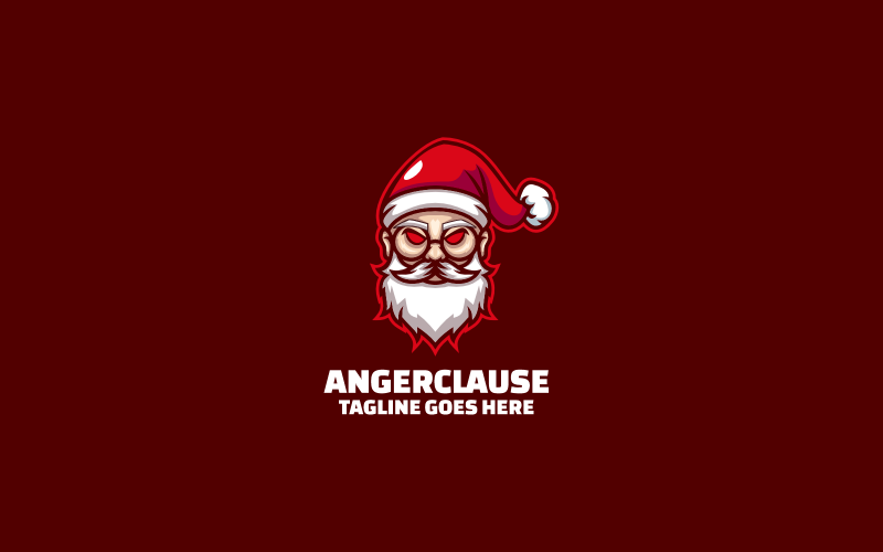 Logo de mascotte simple de clause de colère - TemplateMonster