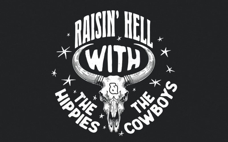 Raisin Hell With The Hippies And The Cowboys PNG, Western Sublimation ...