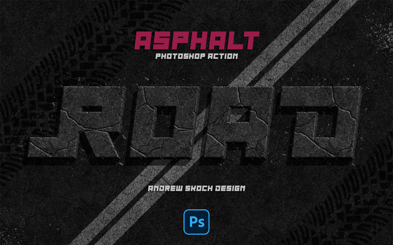 Asphalt Effect Photoshop Action #471813 - TemplateMonster