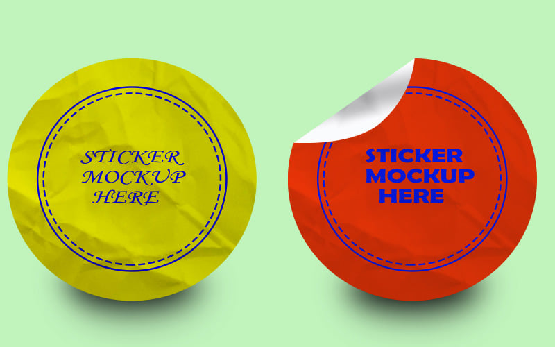 Sticker Mockup Template Design 22 #471864 - TemplateMonster