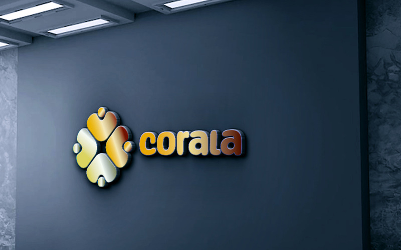 Corala Logo Template Maravilhoso Abstrato - TemplateMonster