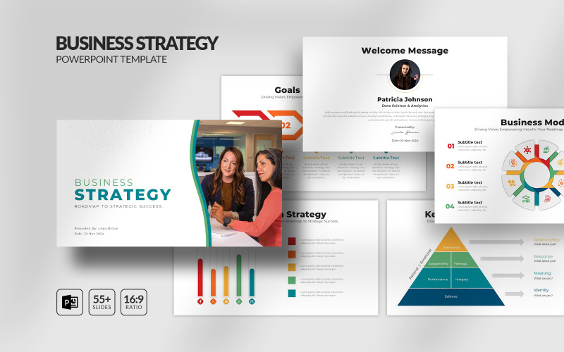 Plantilla de PowerPoint - Estrategia empresarial.