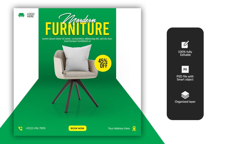 Furniture post design | PSD template - TemplateMonster