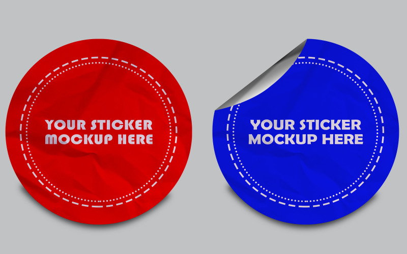 Sticker Mockup Template Design 51 #472321 - TemplateMonster