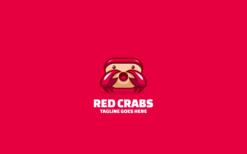 Red Crabs Simple Mascot Logo #472546 - TemplateMonster