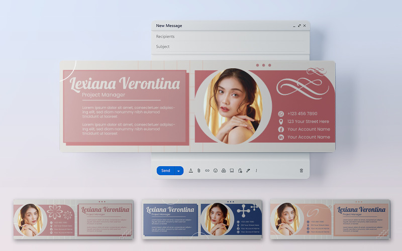 Feminine Email Signature Template #472716 - TemplateMonster