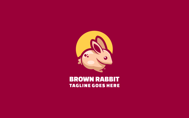 Logo de mascotte simple de lapin brun - TemplateMonster