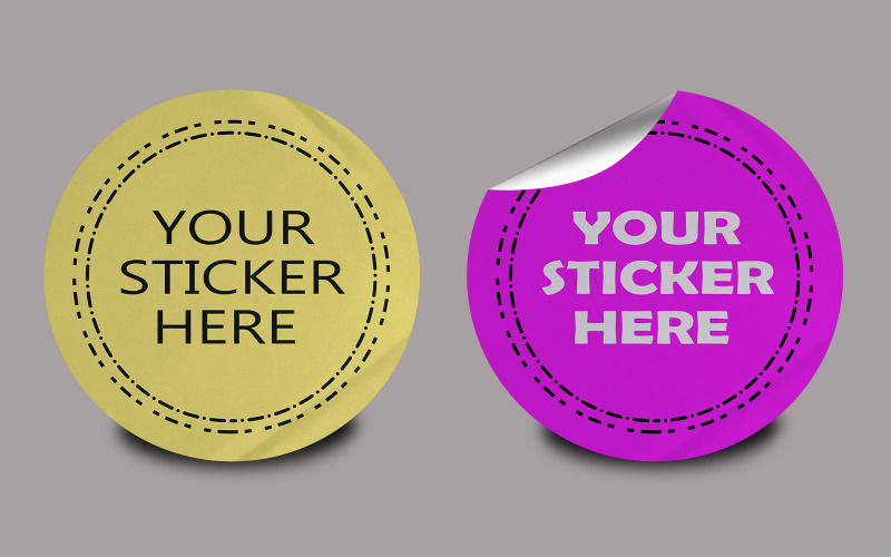 Sticker Mockup Template Design 57 #472911 - TemplateMonster
