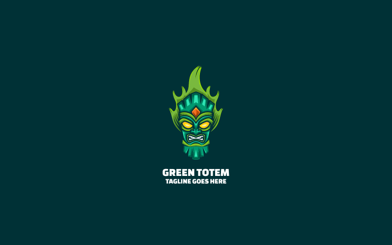 Green Totem Simple Mascot Logo #473396 - TemplateMonster