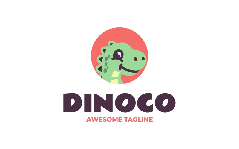 Logotipo de mascota simple de Dinoco 45 - TemplateMonster