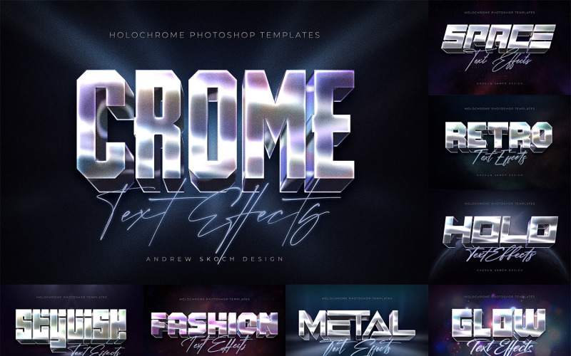 Efectos de texto y logotipos holográficos - TemplateMonster