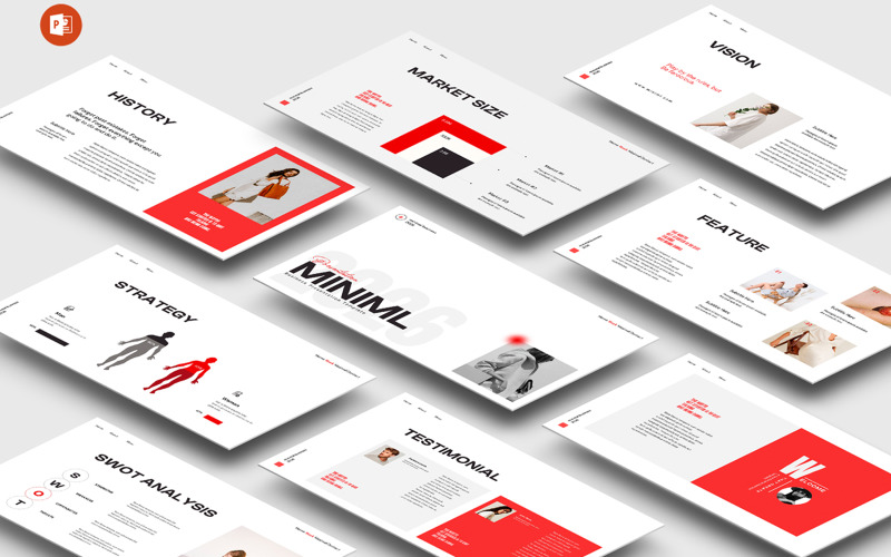 Minimal Business PowerPoint Layout Template - TemplateMonster