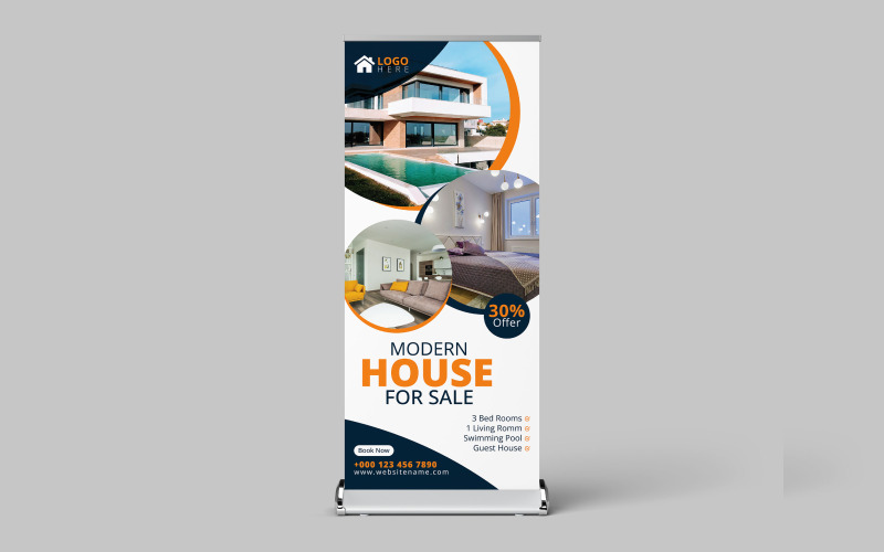 Progettazione di banner roll-up per case moderne