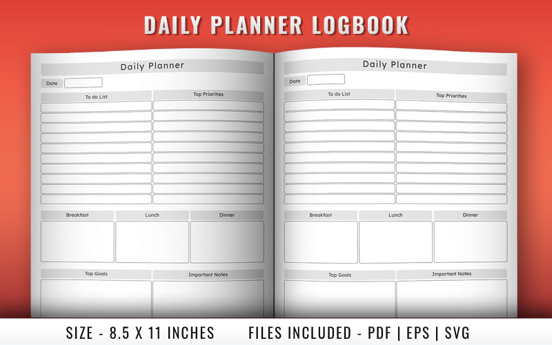Daily Planner Log Book Interior #473520 - TemplateMonster