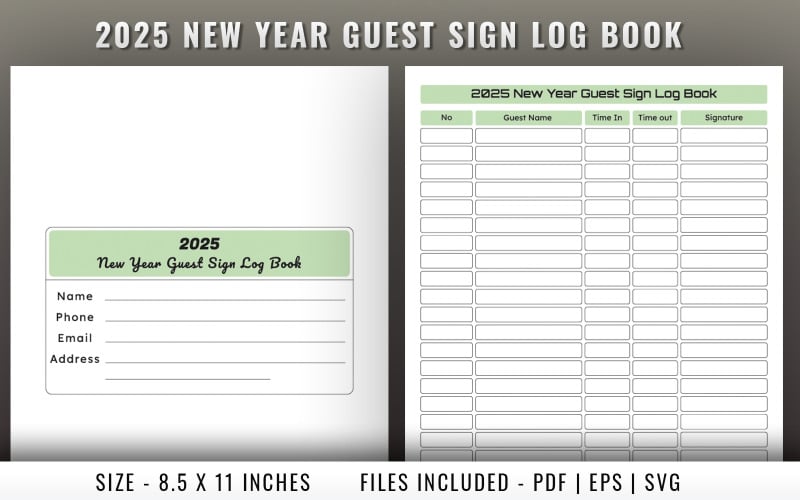 2025 New year guest sign log book #473531 - TemplateMonster