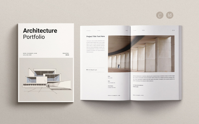 Modèle de portfolio d'architecture Canva