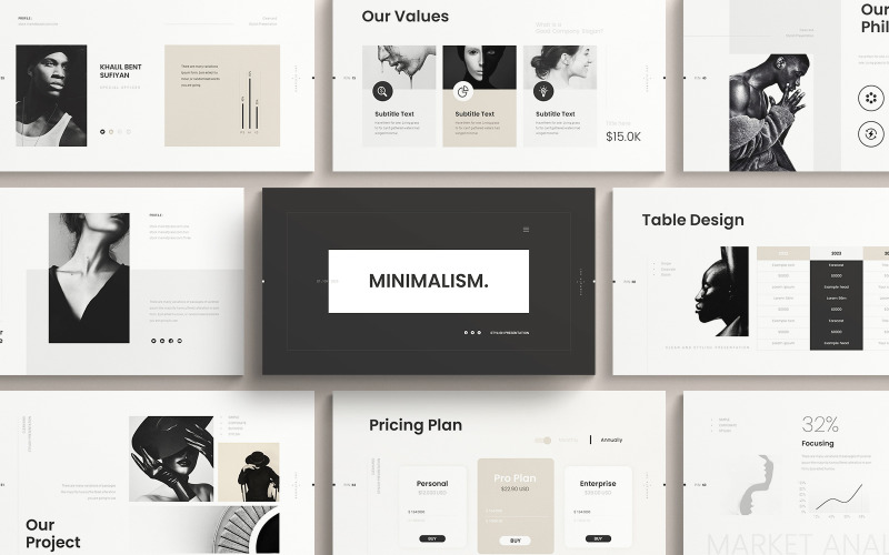 Modèle de présentation PowerPoint minimaliste et créatif