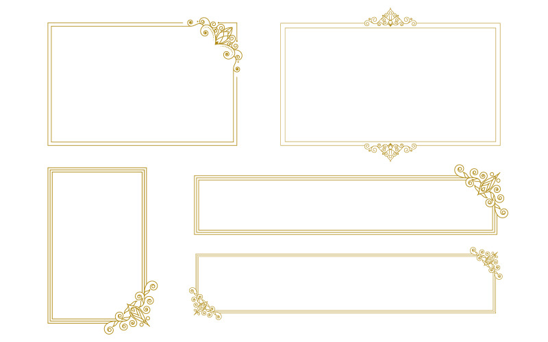 Vintage Elegant Gold Tiara frame border Illustration design template
