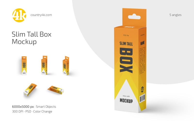 Slim Tall Box Mockup PSD Template #473924 - TemplateMonster