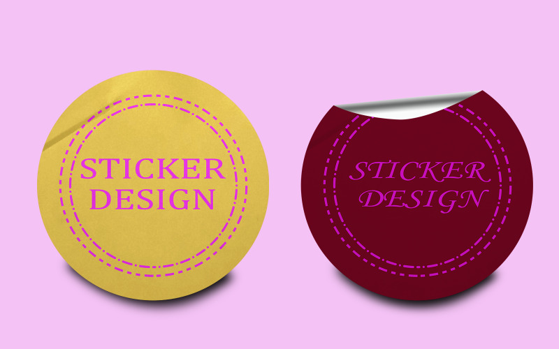 Sticker Mockup Template Design 64 #473919 - TemplateMonster