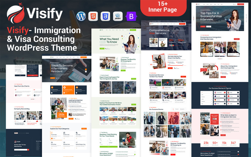 Visify - Tema de WordPress para consultoría de inmigración y visas